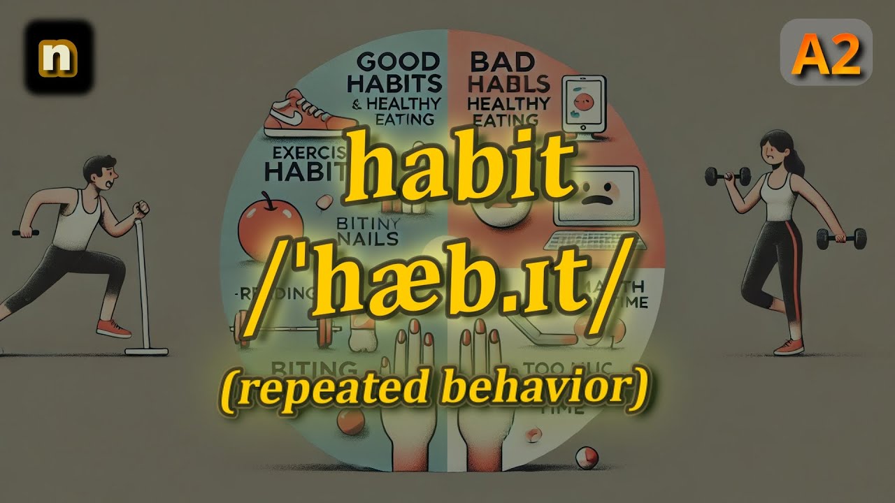 [n] Habit meaning (repeated behavior) with 5 examples - YouTube