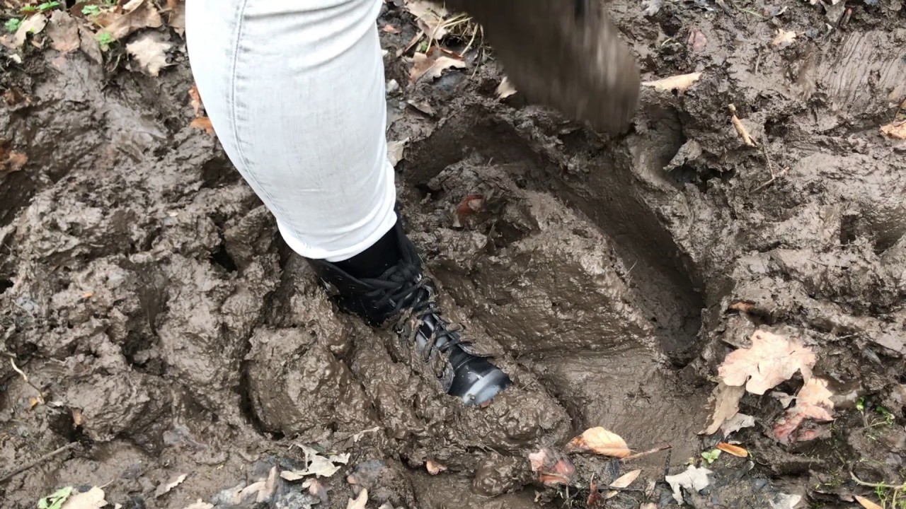 sinking, stuck in the mud, 10 eye Dr Martens boots, part 2 - YouTube
