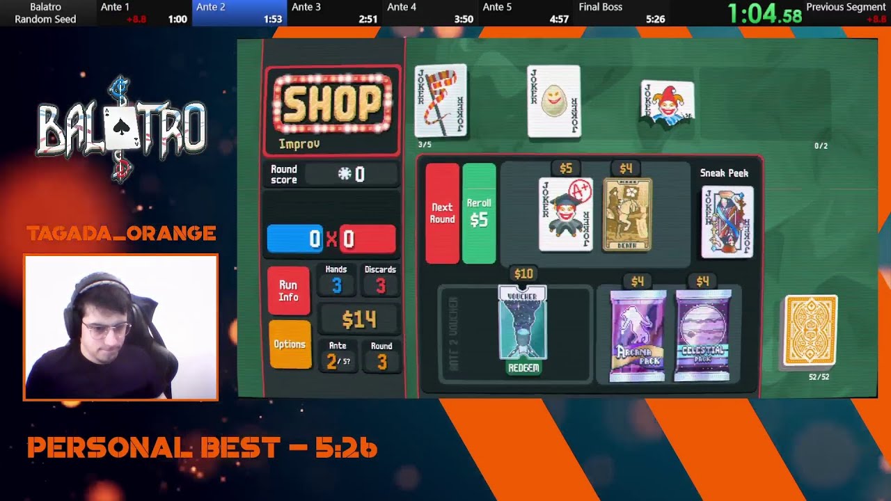 Balatro - Random Seed Skipless [5:03] - Speedrun - YouTube
