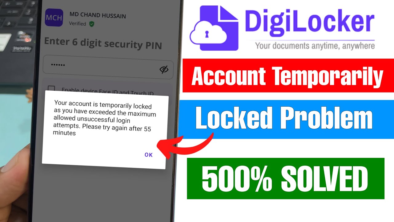 Digilocker Your account is temporarily locked Problem | Digilocker ...