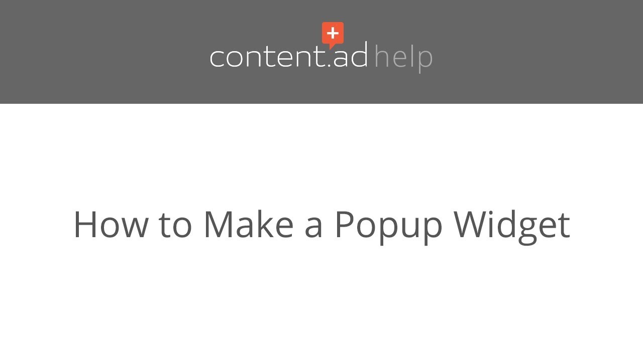 How to Make a Popup Widget - YouTube