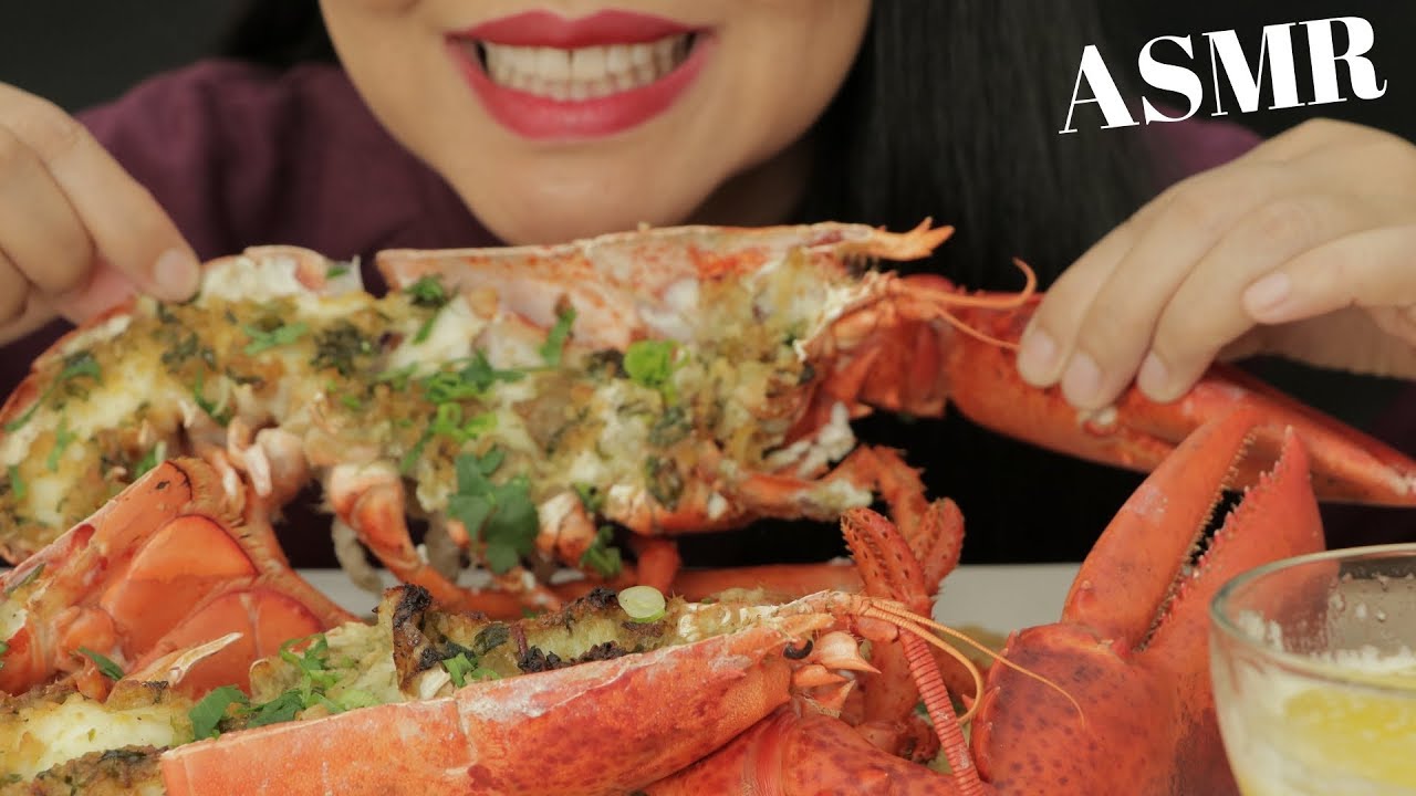 GRILLED LOBSTER & GARLIC NOODLES COLLAB W/ Naomi Eats ASMR - YouTube