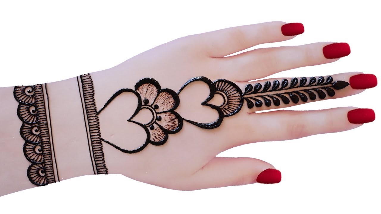 New jewellery Heart shape mehndi design simple -Mehndi designs ...
