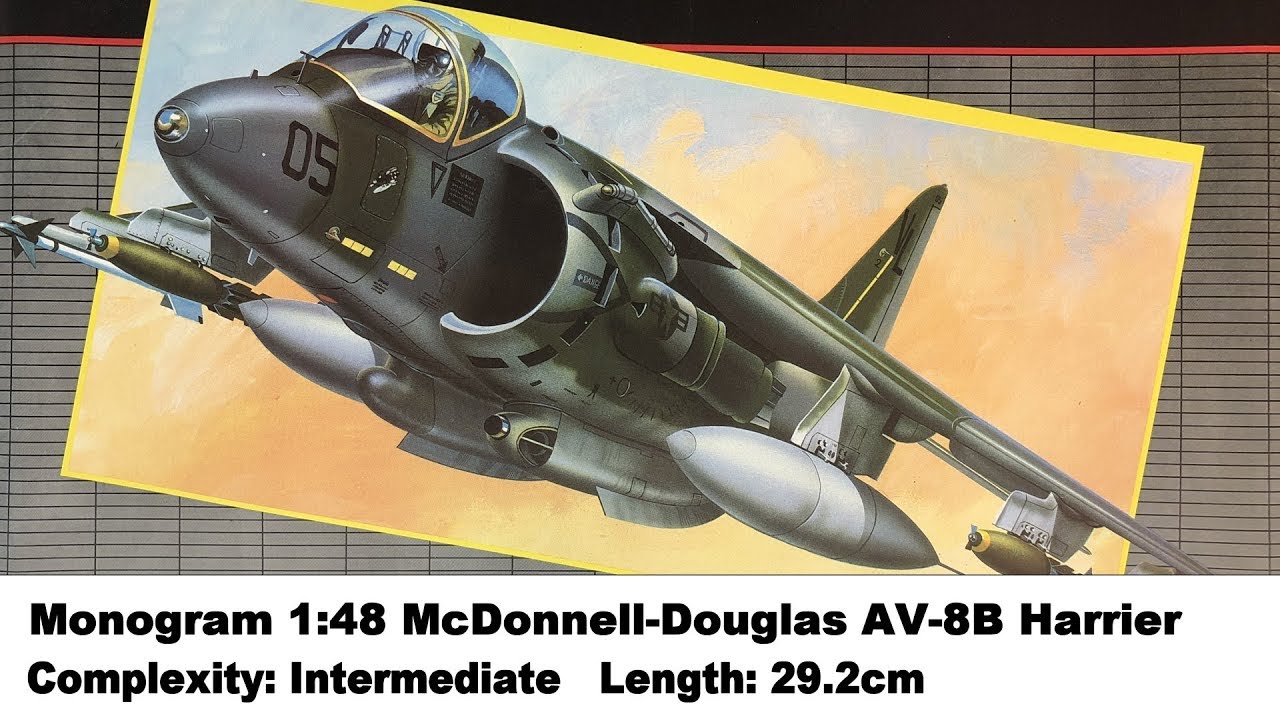 Monogram 1:48 McDonnell-Douglas AV-8B Harrier Kit Review - YouTube
