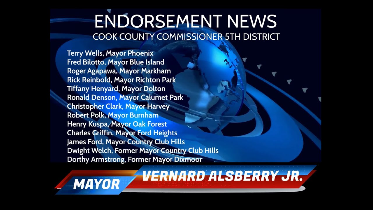Vernard Alsberry Jr. Endorsements For Cook County Commissioner - YouTube