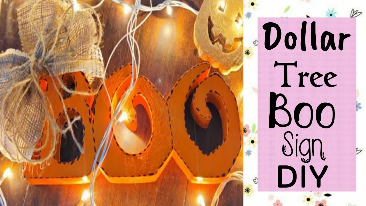 Dollar Tree DIY Boo Sign | 2022 Halloween Craft - YouTube