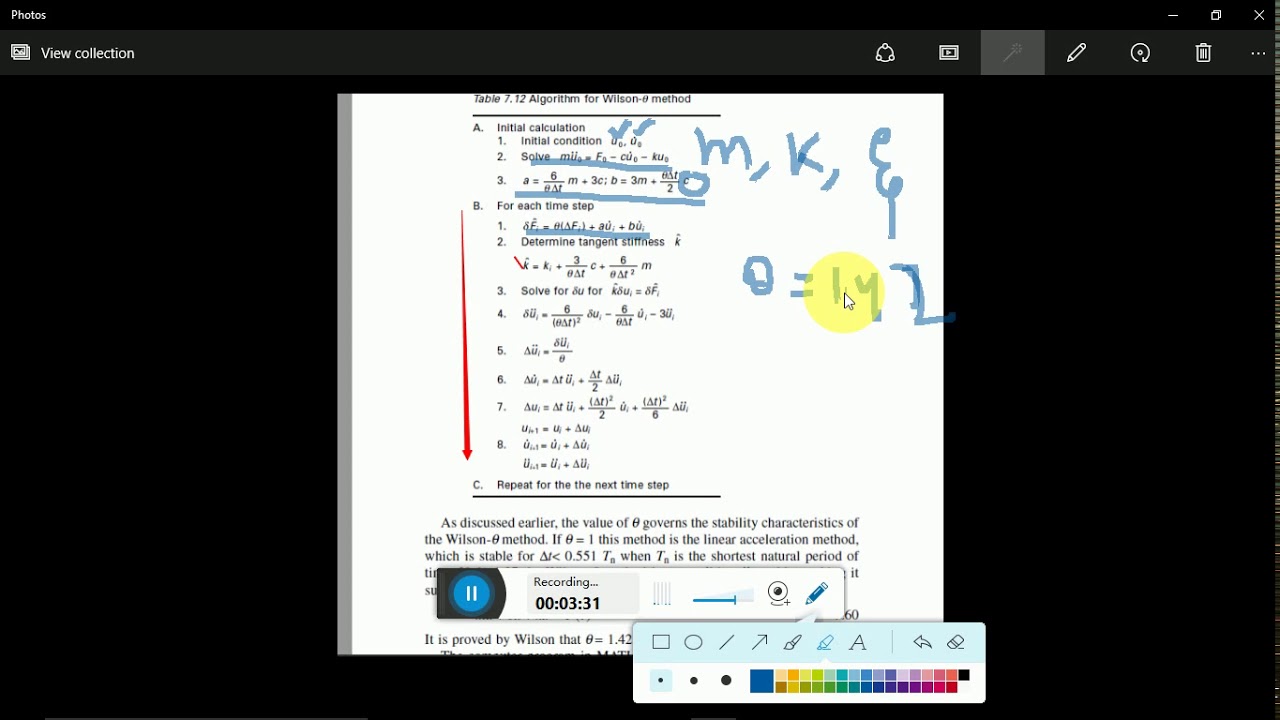 Wilson Theta Algorithm To Solve Sdof Response Of Structure In Python 1351