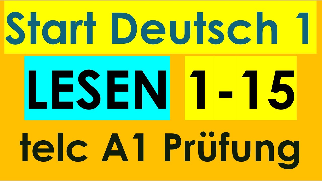 telc A1 | Goethe Zertifikat A1 | Start Deutsch 1 | Lesen Teil 1-3 #A1 # ...