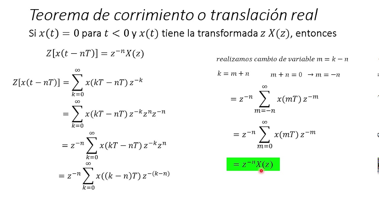 Propiedades Y Teoremas De La Transformada Z 2 3 Youtube