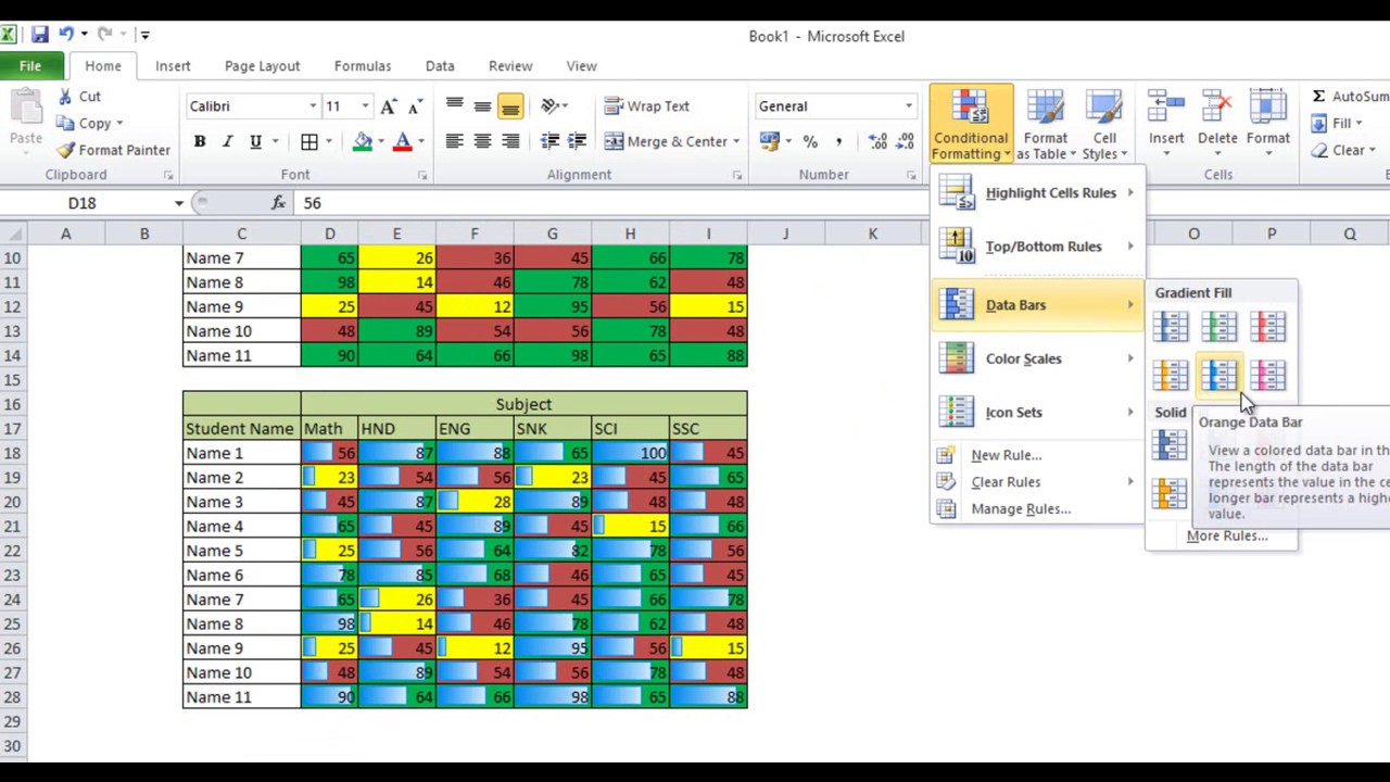 Excel 2010 Conditional Formatting Youtube 9118