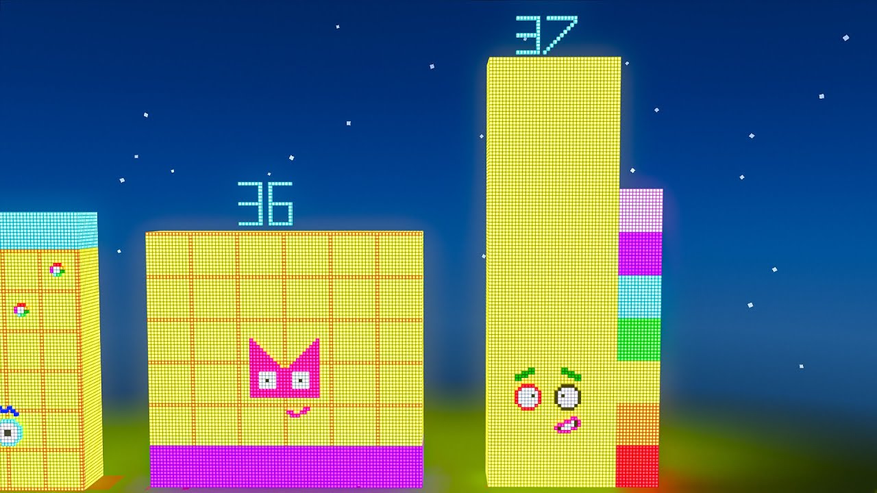Making Glowing Numberblocks 37 In Minecraft How To Make NUMBERBLOCKS