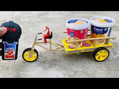 Make a cycle rickshaw at home - Diy Matchbox Electric Rickshaw Trolley ...