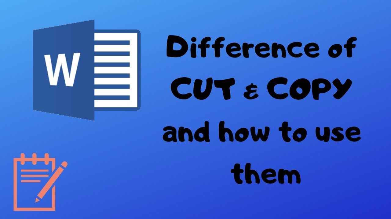 MS Word - Difference of CUT & COPY and how to use them - YouTube