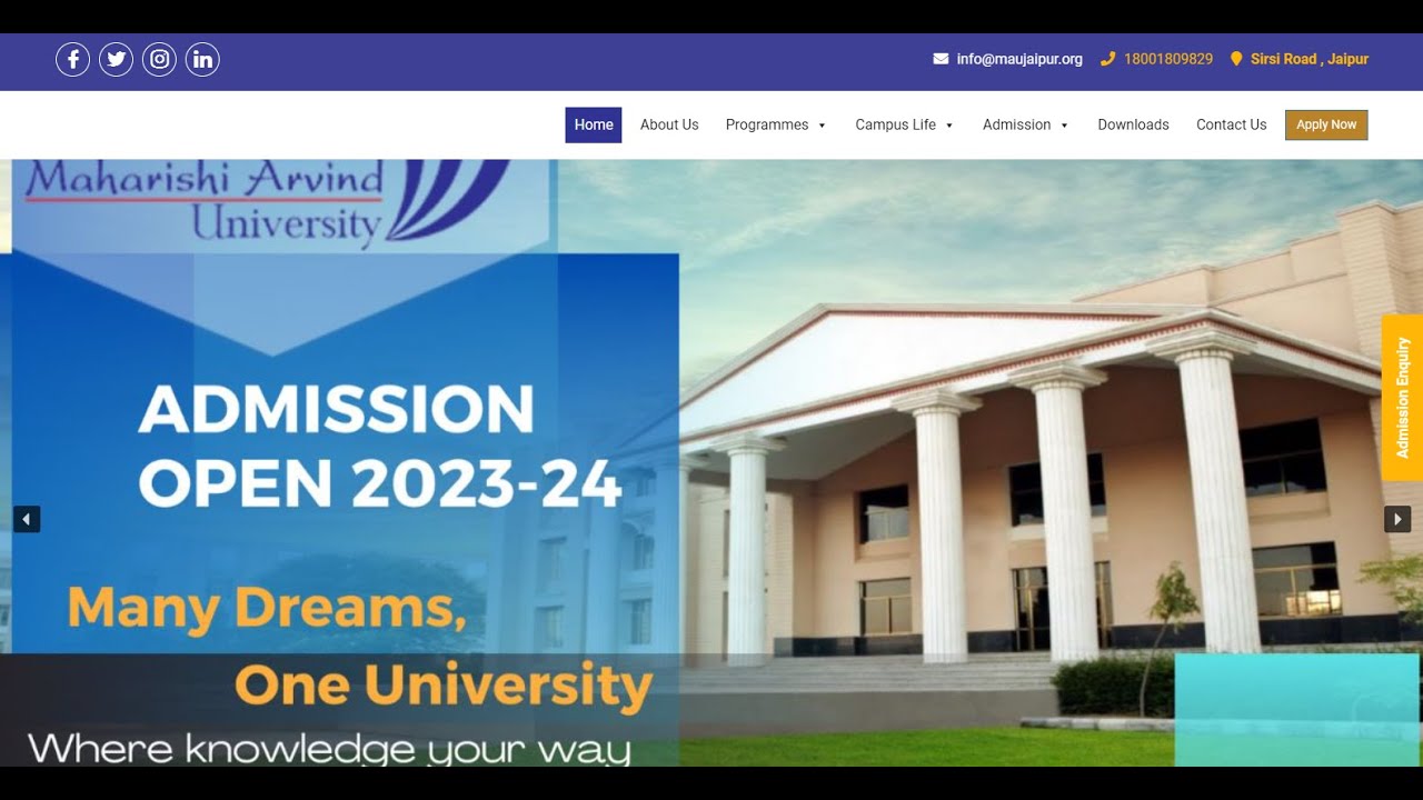 Maharishi Arvind University (MAU) in Mundiaramsar Rajasthan full ...