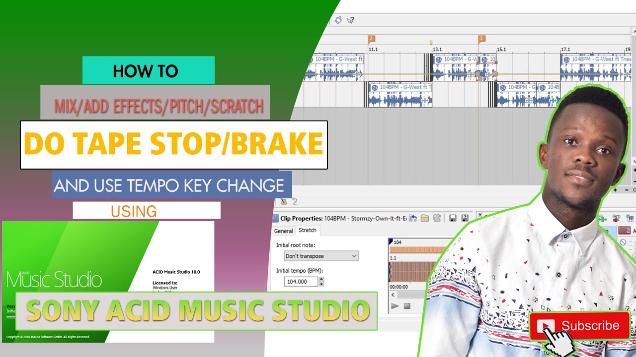 How to Mix,Pitch,Tape Stop and Use Tempo key Change in Sony Acid - YouTube