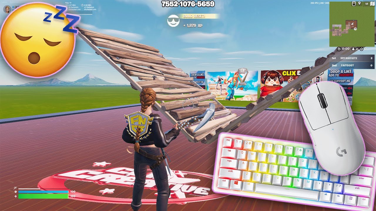 ASMR 😴 1v1 CLIX Build fight gameplay (Fortnite KBM ASMR) - YouTube