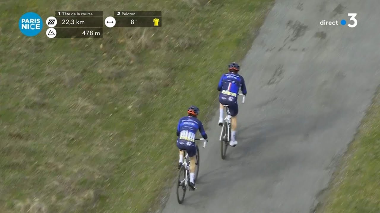 Chute de David Gaudu Étape 4 Paris Nice 2024 // Cyclisme - YouTube