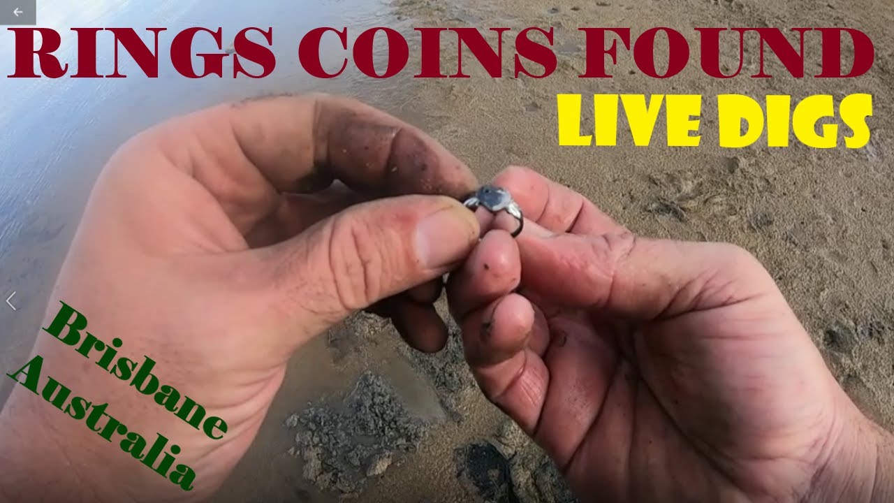 Metal Detecting Beach Live Digs Rings Coins Brass Copper Keys Fishing ...