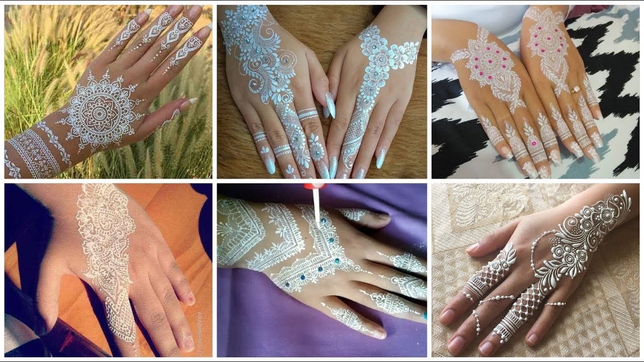 Attractive and very stylish White Mehndi designs for bridals and ladies ...