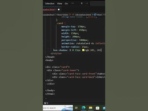 3d rotation in html css#shorts - YouTube