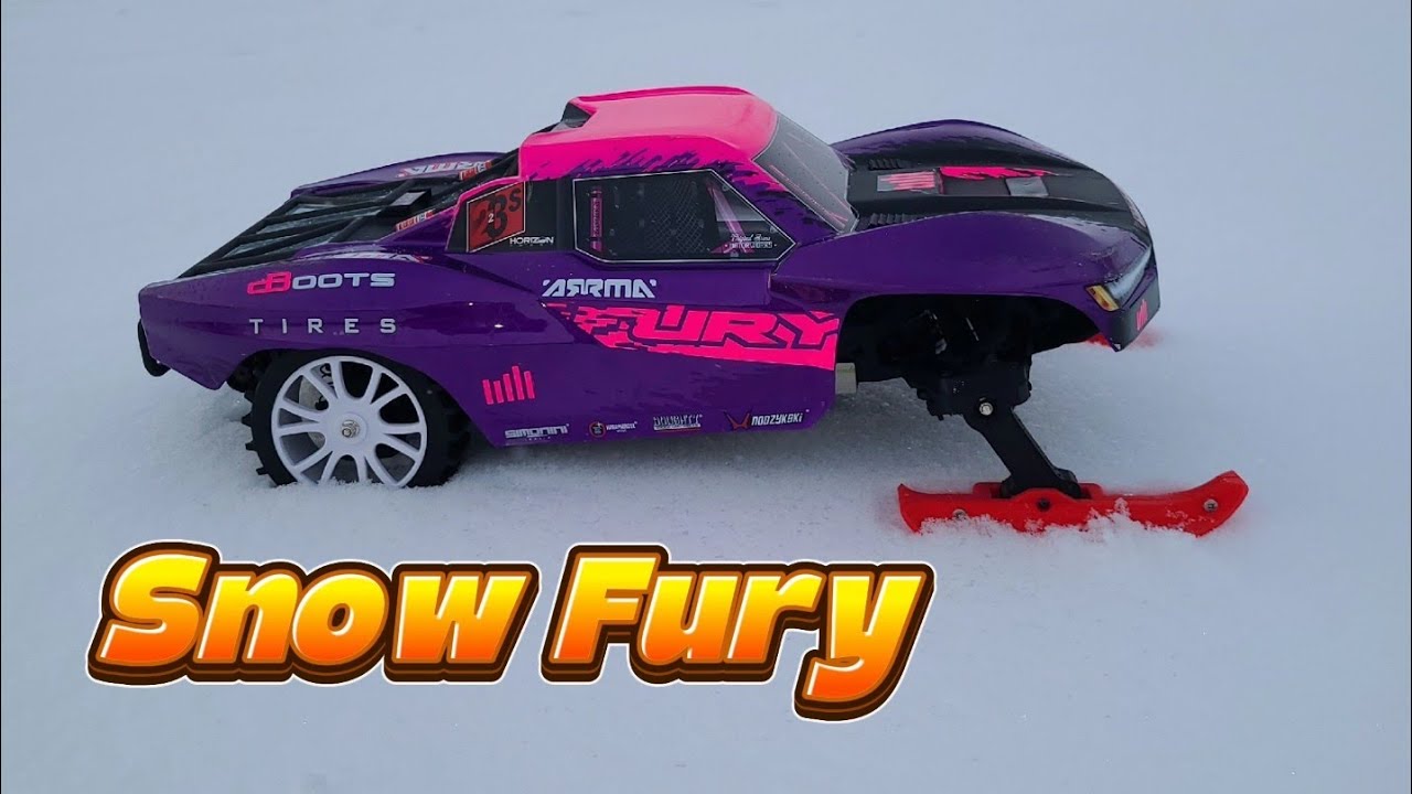 Arrma Fury 223s! Skis and Paddles Shred Snow - YouTube