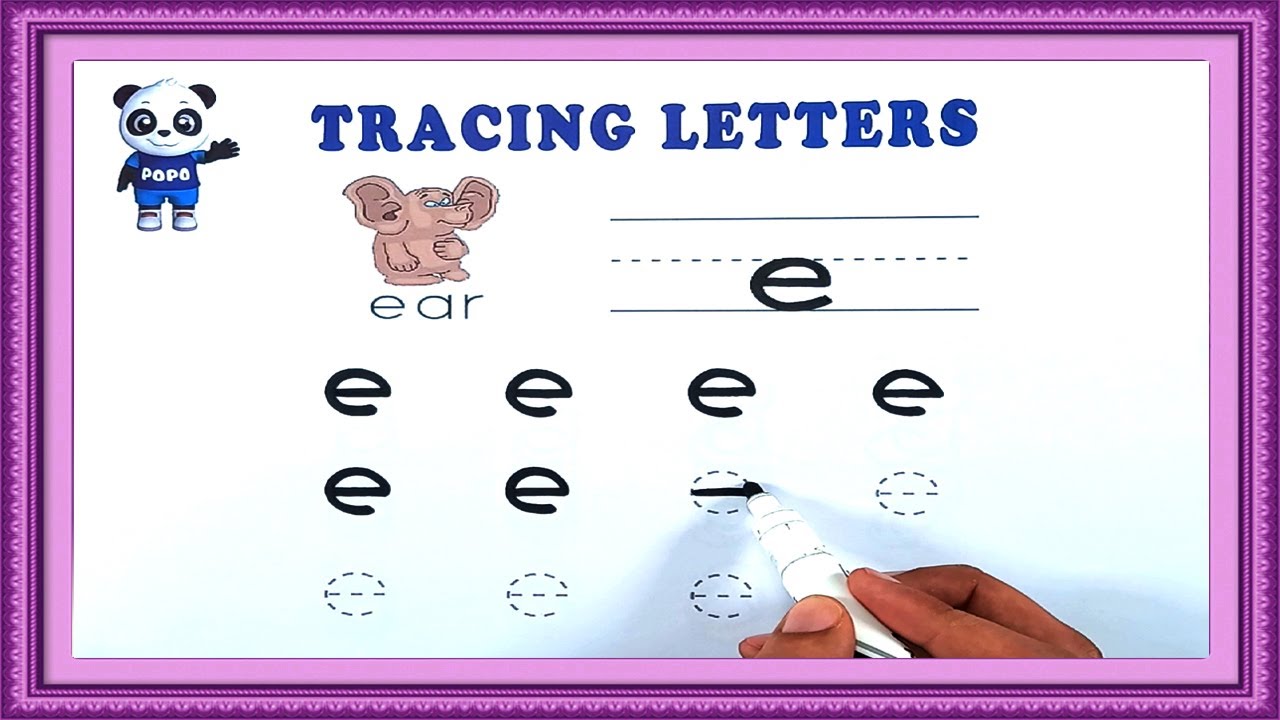 Tracing | Tracing Letter E | Practice Writing Letter E | Kids Learning ...