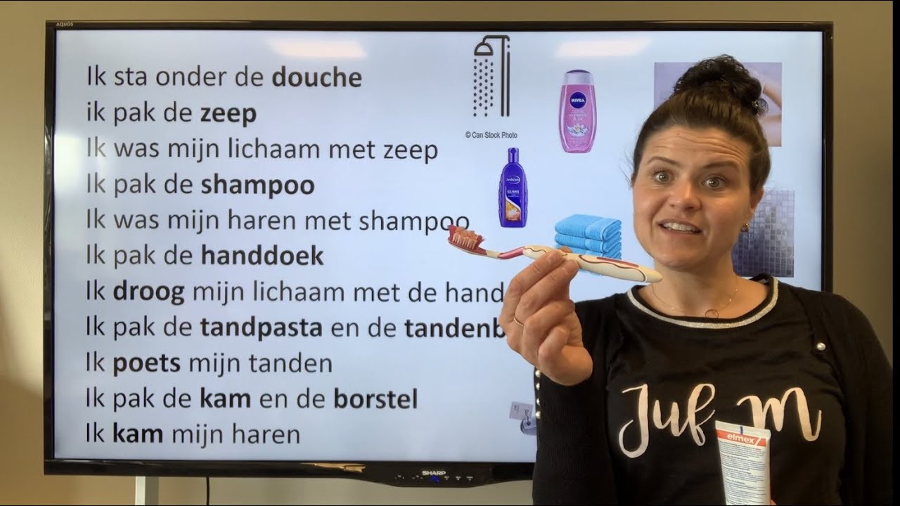 NT2 35 badkamer! Scheerschuim zeep en shampoo Nederlands leren met Juf ...