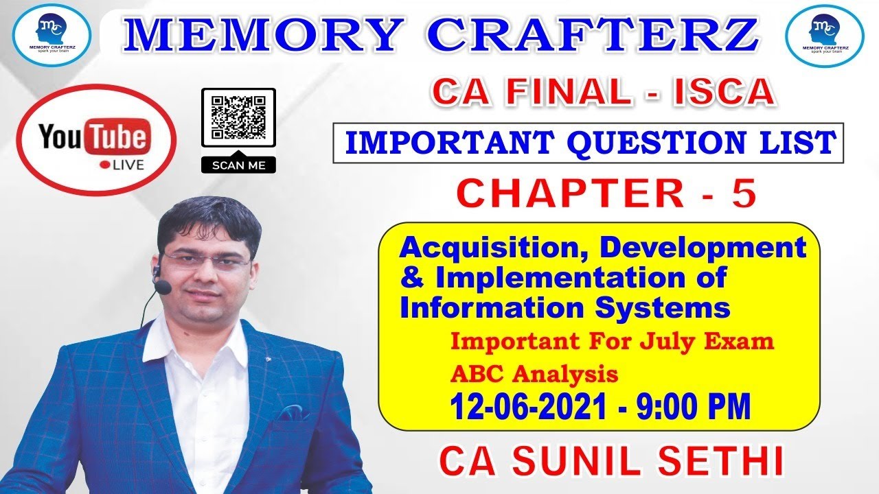 CA FINAL ISCA (CHP 5 ADIS) IMPORTANT QUESTION FOR JULY 21 BY MEMORY ...