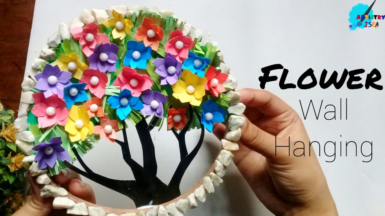 Colorful paper flower wall hanging /paper flower tree hanging wall met ...