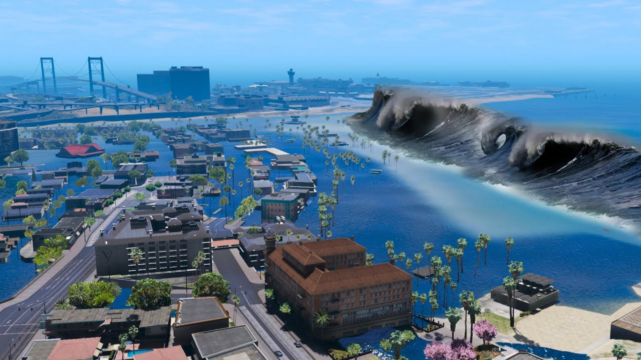 [GTA 5] UN TSUNAMI DÉCIME LA VILLE DE LOS SANTOS - YouTube