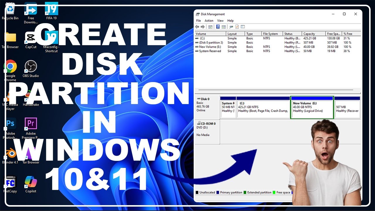 How to Create Partition in Windows 10 & 11 Create New Drive ( New ...