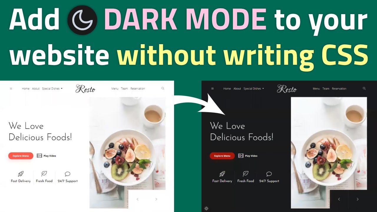 How To Add Dark Mode To Your Website With No CSS YouTube How To Add Dark Mode To Your Website With No CSS YouTube