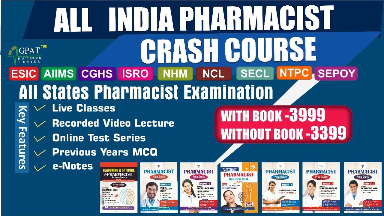 ALL INDIA PHARMACIST CRASH COURSE | All India & State Level Preparation ...
