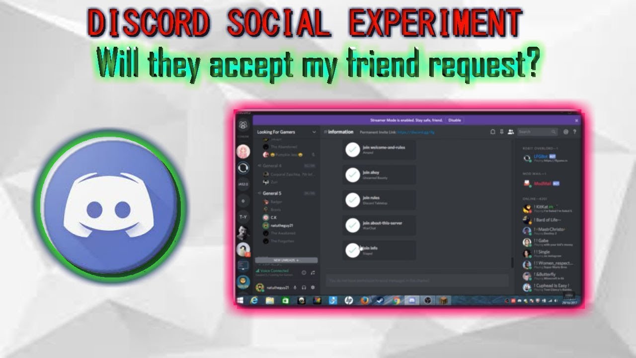 Discord Social Experiment | I DO NOT HAVE FRIENDS | Yes or No? - YouTube