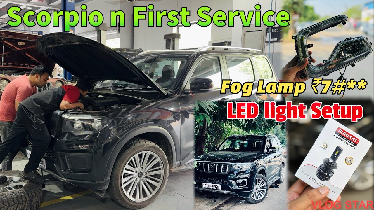 Scorpio N first Service | Car Modifications | Fog Lamps | LED lights ...