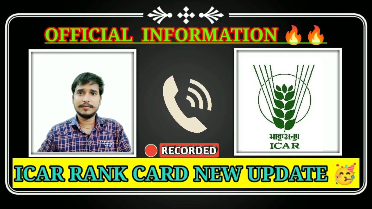 ICAR RANK CARD 2023 OFFICIAL UPDATE 🎯 | ICAR RANK CARD RELEASE DATE 📅 ...