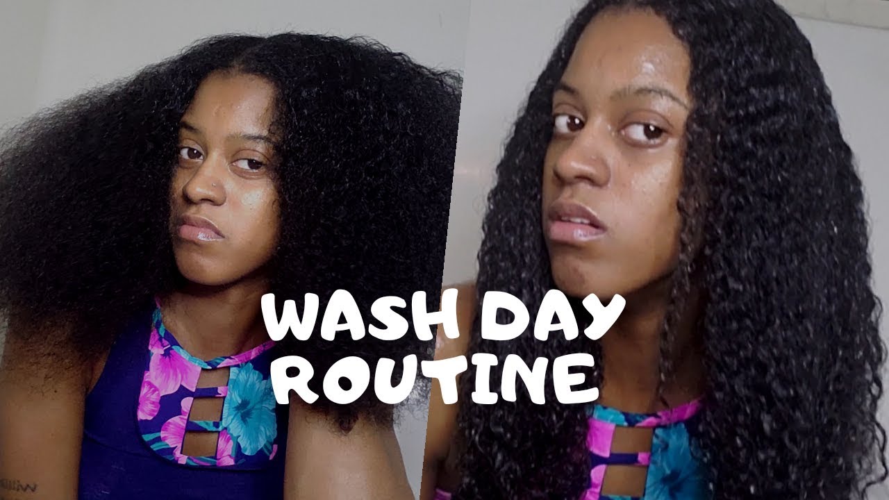 WASH DAY ROUTINE FOR NATURAL CURLY HAIR - YouTube