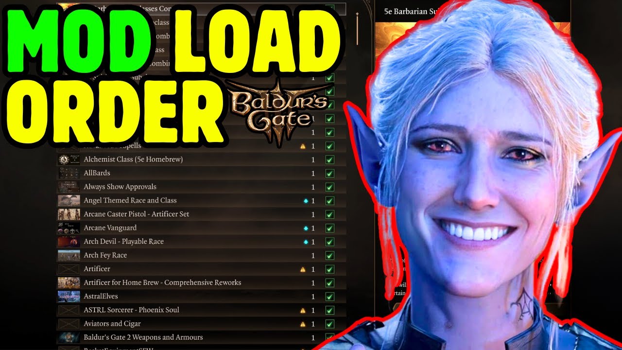 My FULL MOD LOAD ORDER in Baldur's Gate 3 (300+ Mods) - YouTube