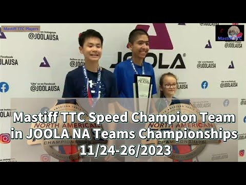 Mastiff TTC | Speed | Champion Team | in | JOOLA NA Teams ...