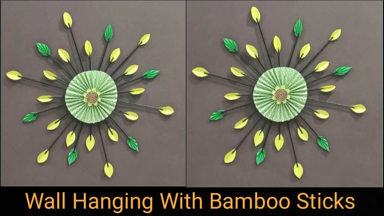 DIY Wall Hanging Made With Colour Papers & Bamboo Sticks - YouTube