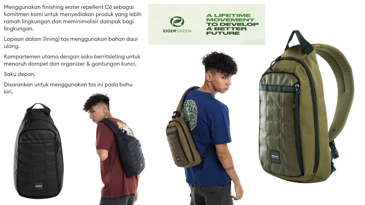 🟢 NEW EIGER ROOKIE CROSS SLING BAG 5L RIDING || 910008874 || TAS EIGER ...