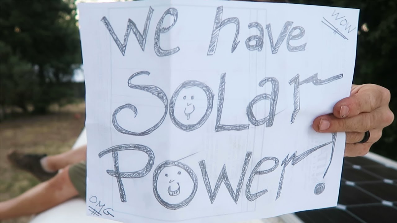 #59 SKOOLIE BUS CONVERSION | Our Solar System in our Tiny Home is now ...