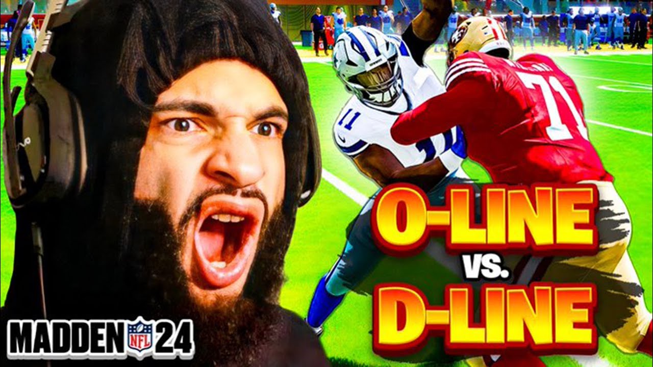 O-LINE VS D-LINE IN MADDEN 24!!! THIS IS THE MOST FUN THING ON MADDEN ...
