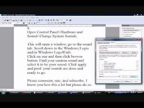 How to change your windows startup/shut down sound. (Tutorial) - YouTube