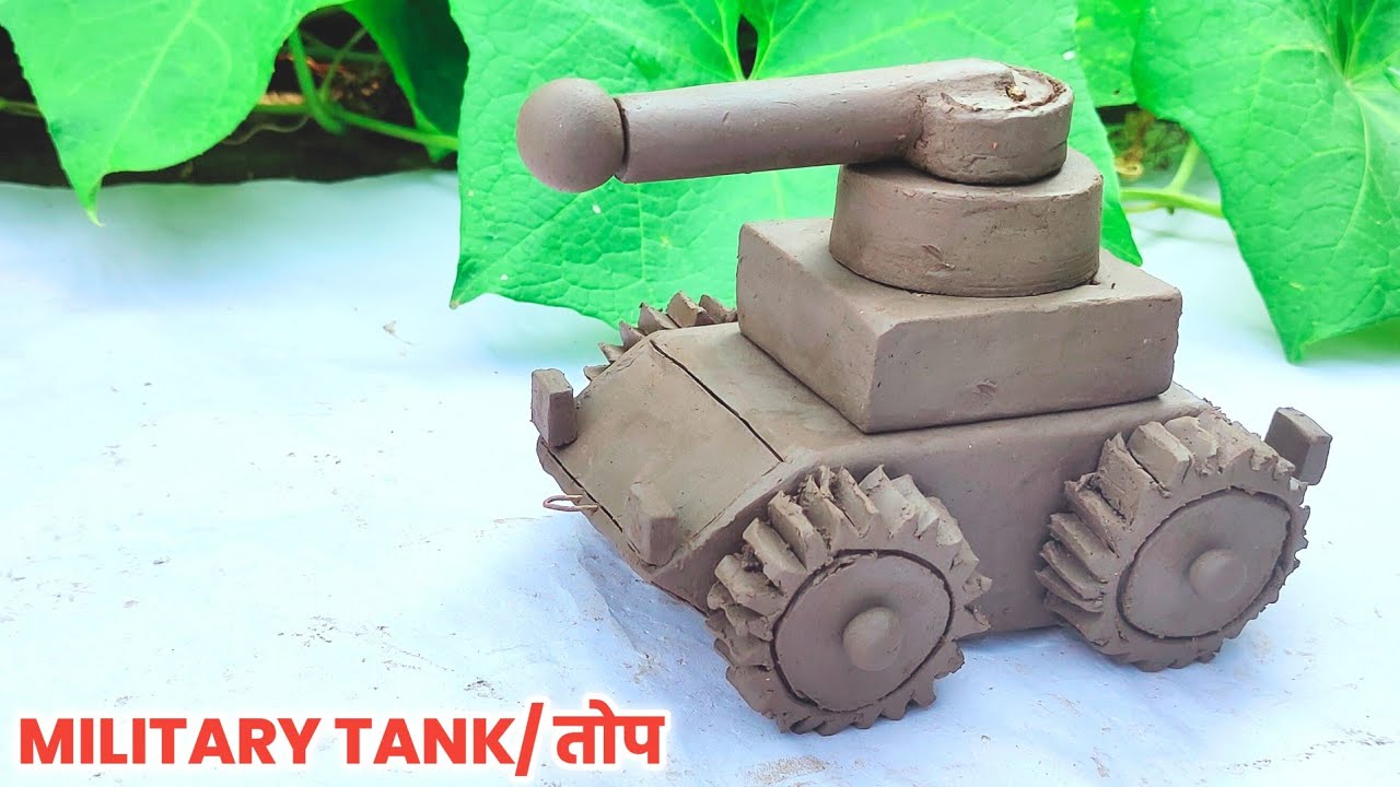 How to make military tank with natural clay | mitti ka tank kaise ...