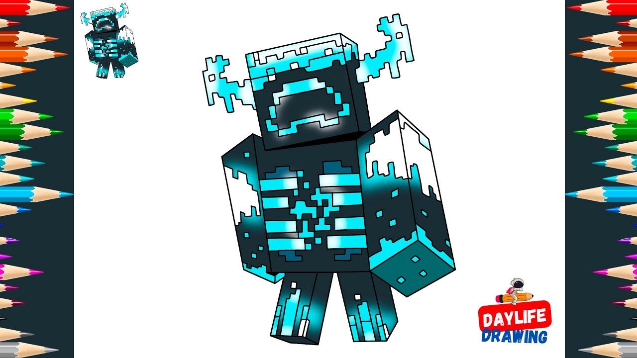 How to Draw The Warden | Minecraft Drawing Tutorial - YouTube