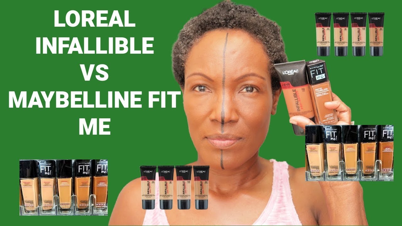 MAYBELLINE FIT ME FOUNDATION VS LOREAL INFALLIBLE FOUNDATION - YouTube