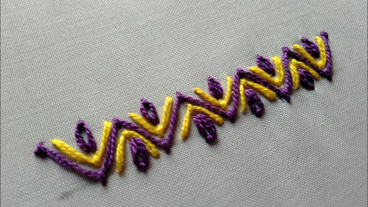 Hand embroidery | borderline embroidery design - YouTube