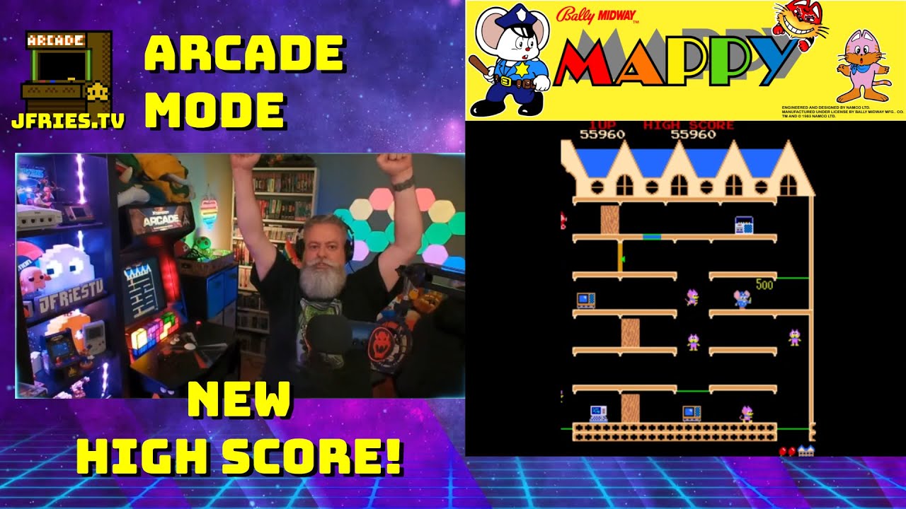 Highlight: Arcade Mode - Mappy - New High Score! - 55960 - YouTube