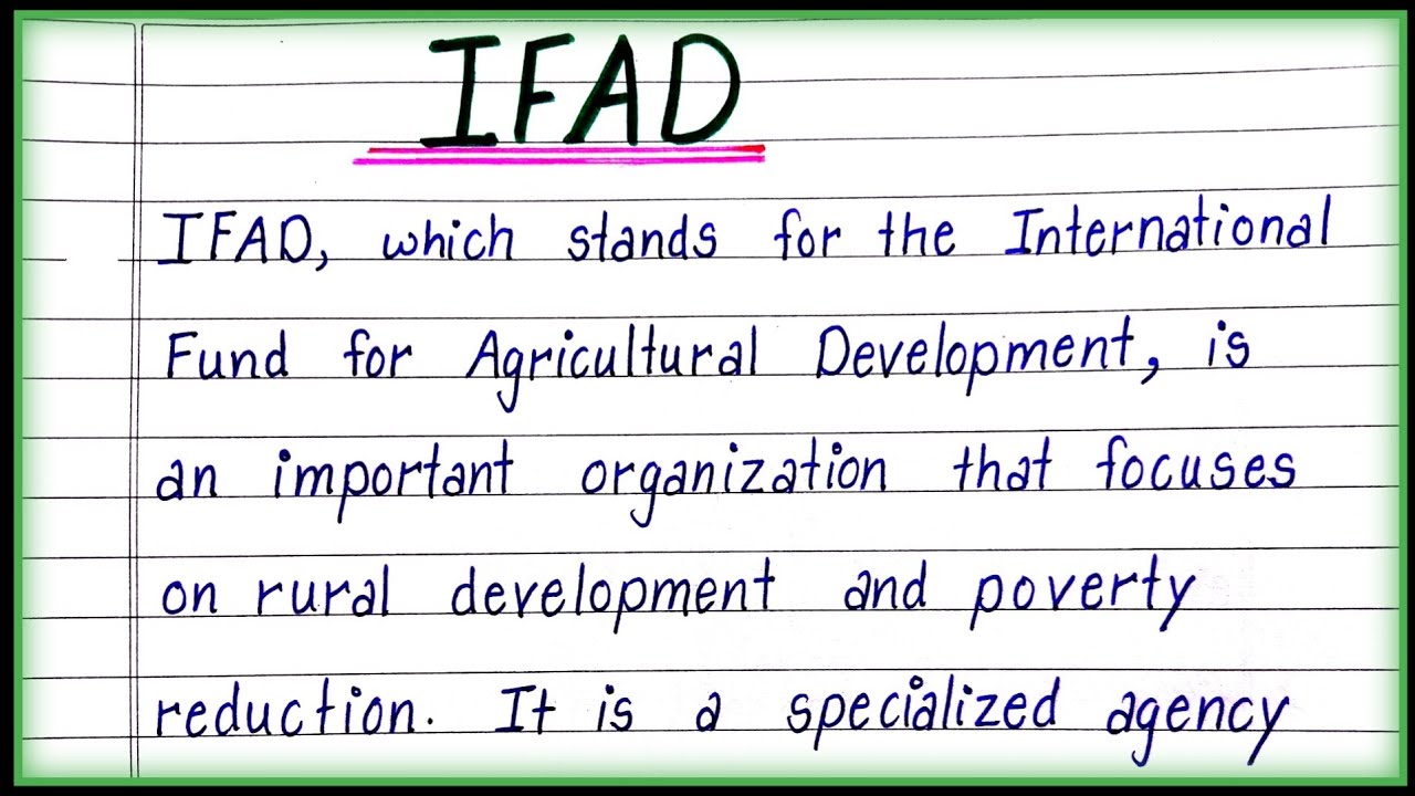 Essay on International Fund for Agricultural Development [IFAD] - YouTube